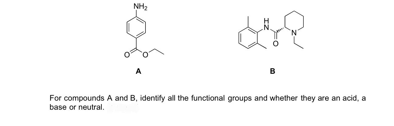 Solved For compounds A and B, identify all the functional | Chegg.com