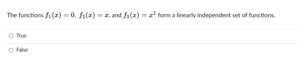 Solved The functions f1(x)=0,f2(x)=x, and f3(x)=x2 form a | Chegg.com