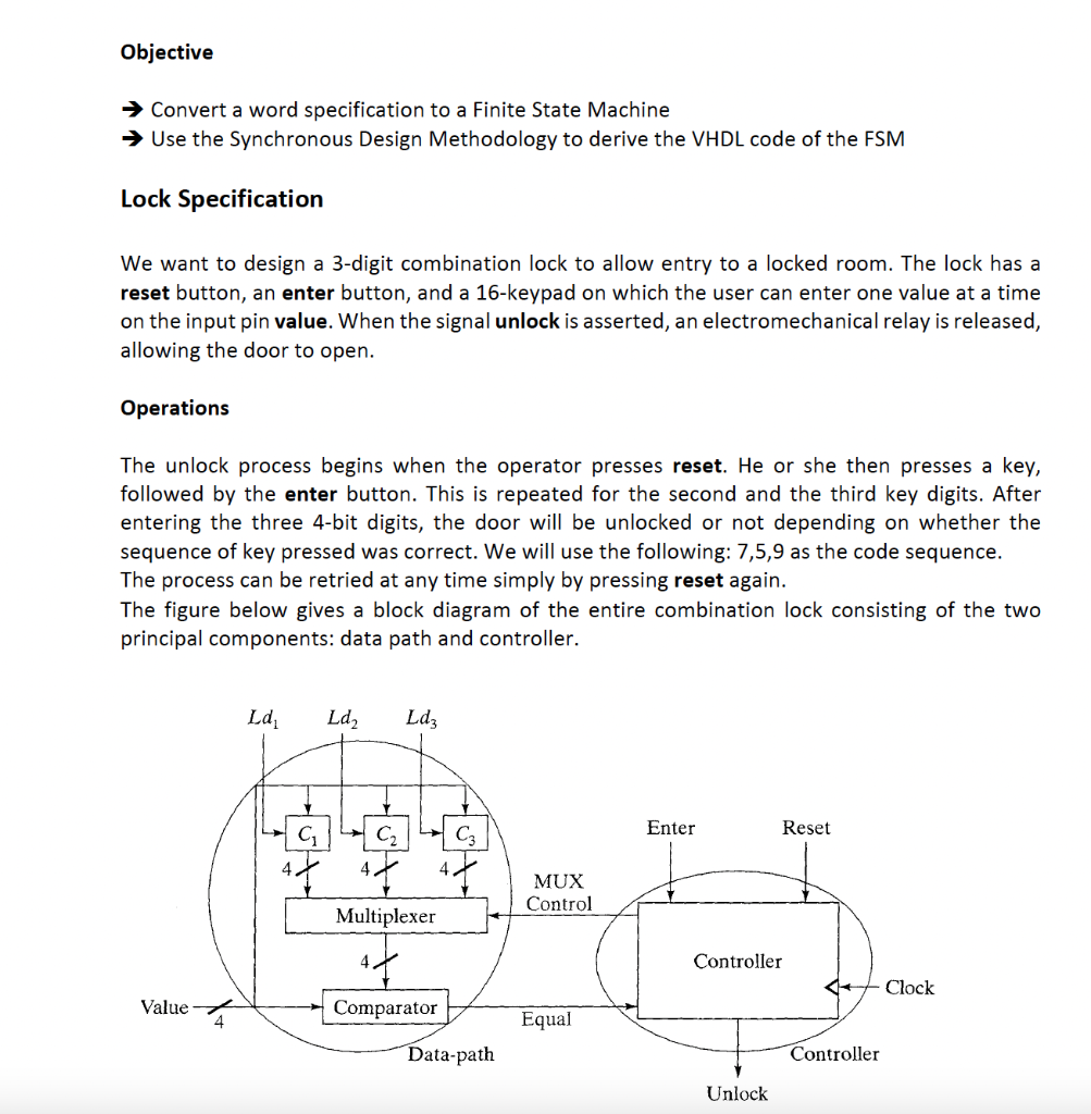Objective → Convert a word specification to a Finite | Chegg.com