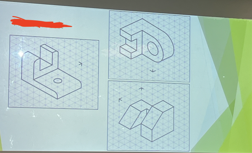Solved Draw the top, front and side view of these 2D & 3D | Chegg.com