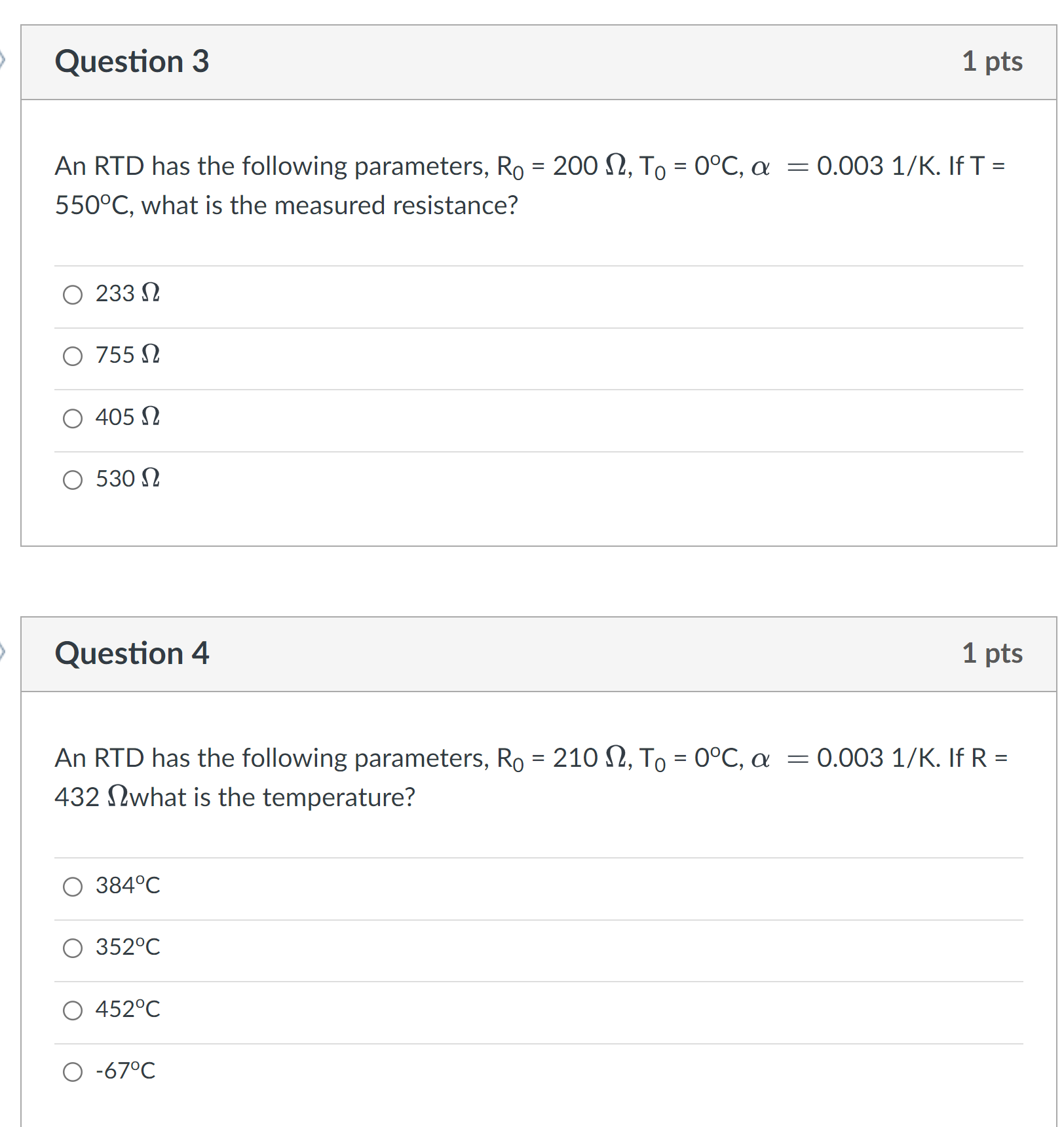 Solved An RTD has the following parameters, | Chegg.com