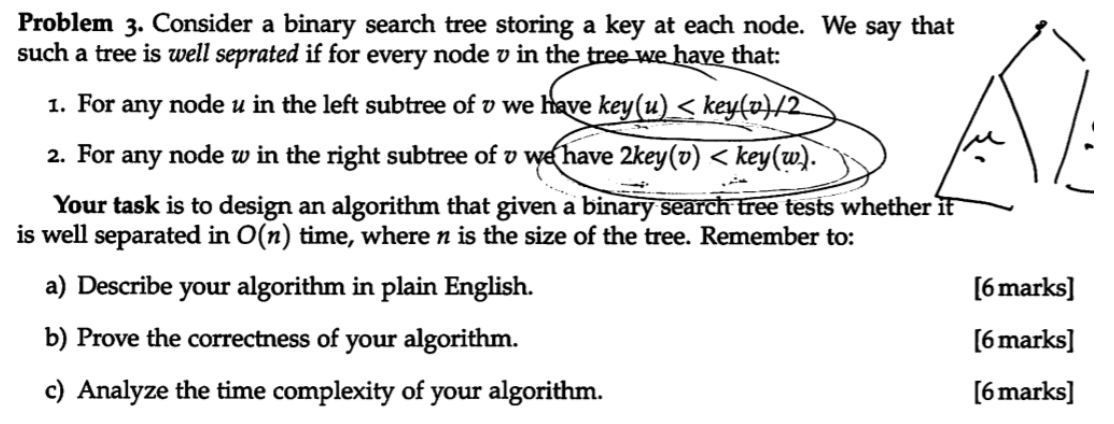 Solved Problem 3. Consider a binary search tree storing a | Chegg.com