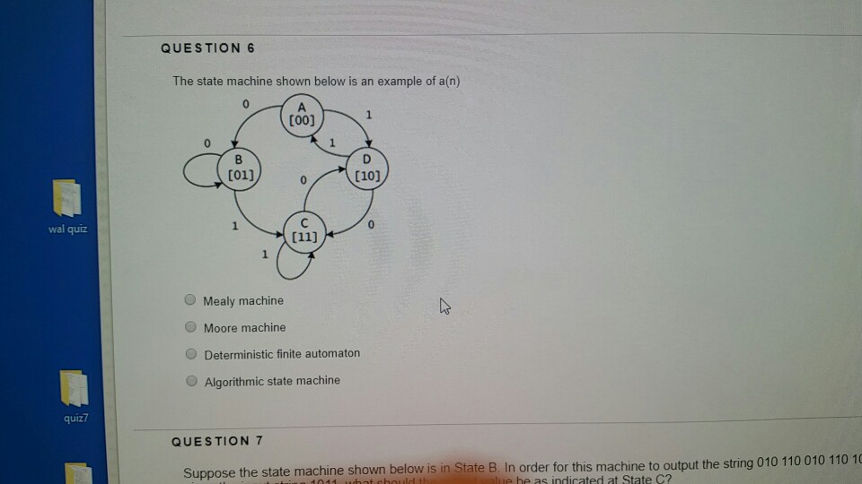 Solved QUESTION 6 The state machine shown below is an | Chegg.com