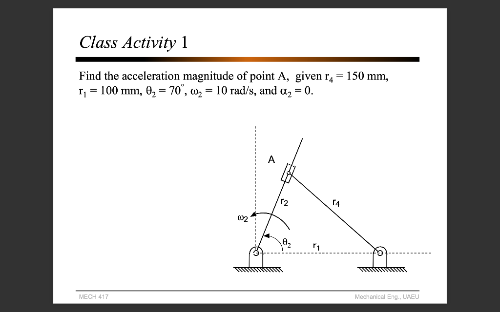 Solved Class Activity 1 Find the acceleration magnitude of | Chegg.com