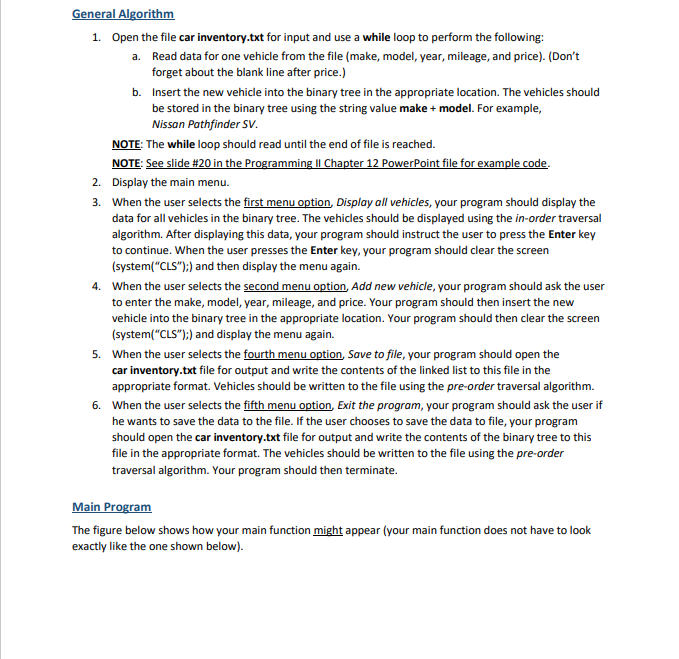 Solved Programming Assignment: Vehicle Tree Write a C++ | Chegg.com