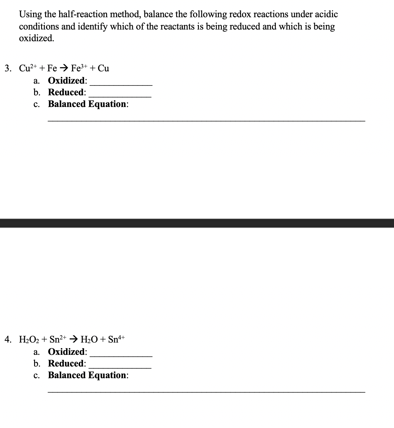 Solved Using the half-reaction method, balance the following | Chegg.com