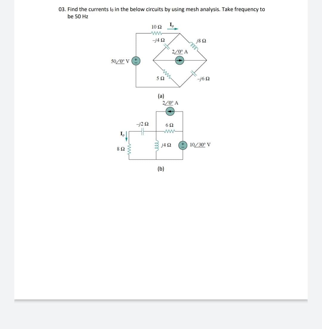 Solved 03. Find the currents I0 in the below circuits by | Chegg.com