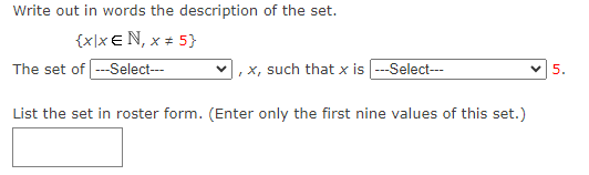 Solved Write out in words the description of the set. | Chegg.com