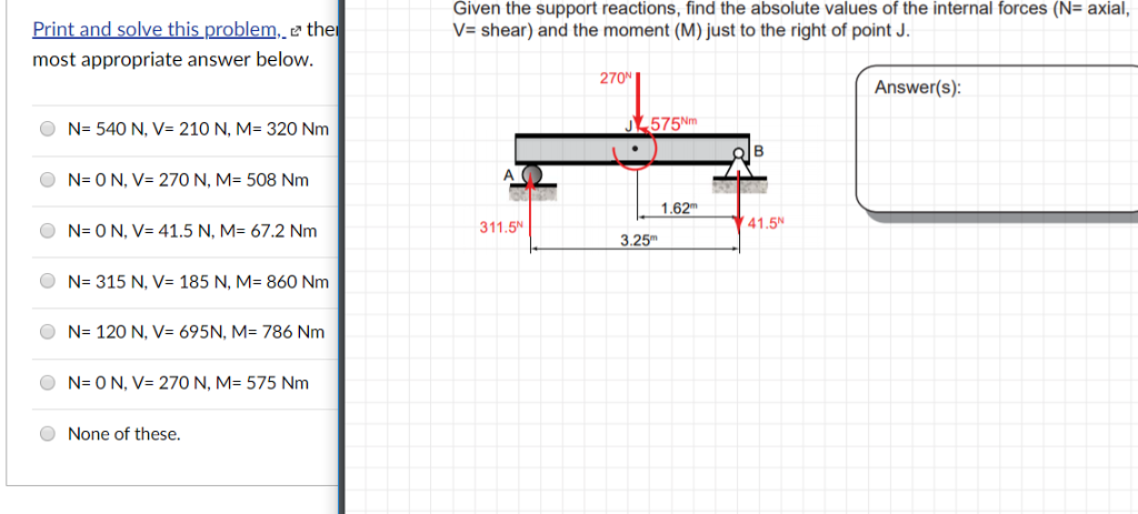 Solved Given the support reactions, find the absolute values | Chegg.com