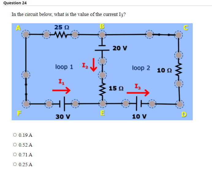 Solved Question 24 In the circuit below, what is the value | Chegg.com