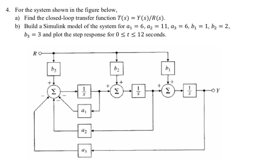 Solved 4. For the system shown in the figure below, a) Find | Chegg.com