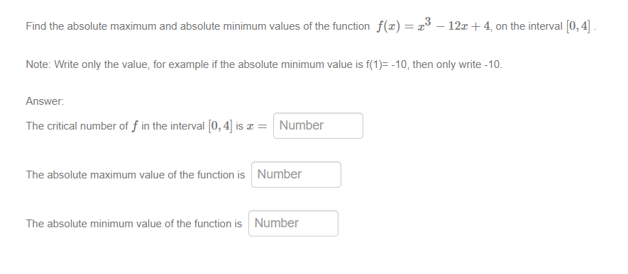 Solved Find The Absolute Maximum And Absolute Minimum Values