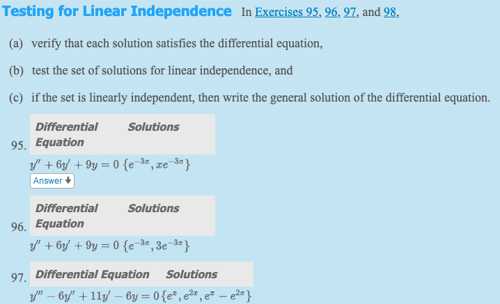 Solved Testing for Linear Independence In Exercises | Chegg.com