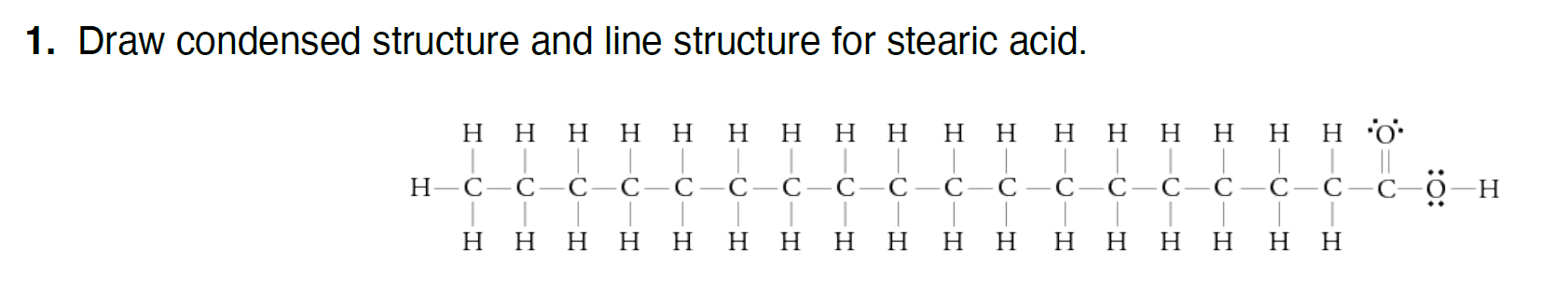 Solved 1. Draw condensed structure and line structure for | Chegg.com