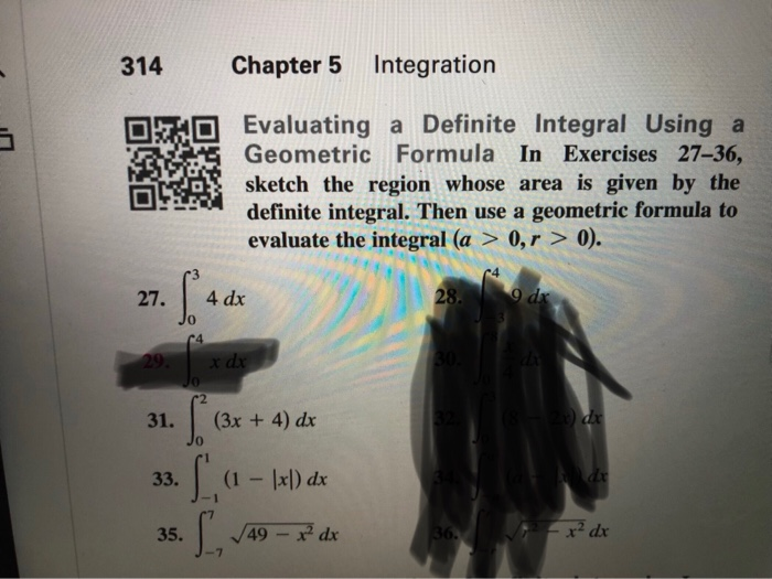 Solved 314 Chapter 5 Integration Evaluating a Definite | Chegg.com