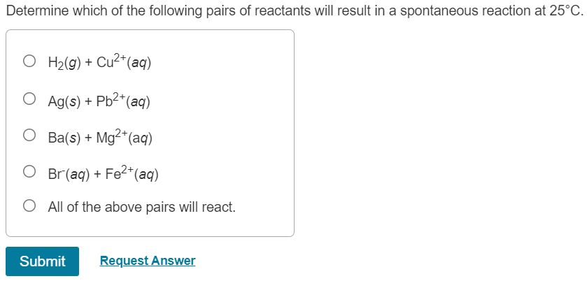 Solved Determine which of the following pairs of reactants | Chegg.com
