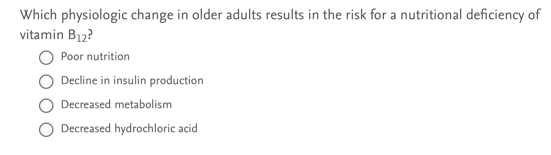 Solved Which physiologic change in older adults results in | Chegg.com