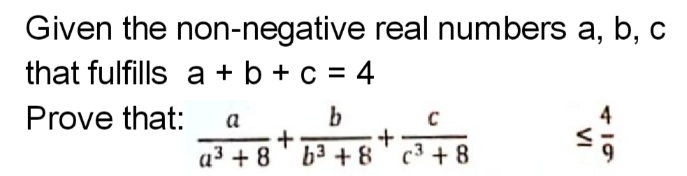 Given the non-negative real numbers a,b,c that | Chegg.com
