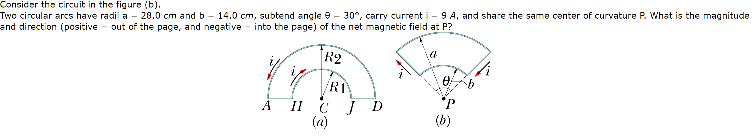 Solved Consider the circuit in the figure (b) Two circular | Chegg.com
