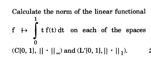 Solved Calculate the norm of the linear functional | Chegg.com