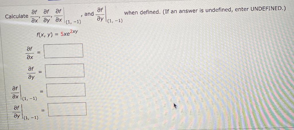 Solved af and when defined. (If an answer is undefined, | Chegg.com