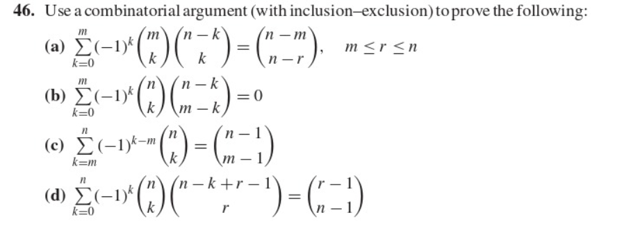 Solved 46 Use A Combinatorial Argument With 