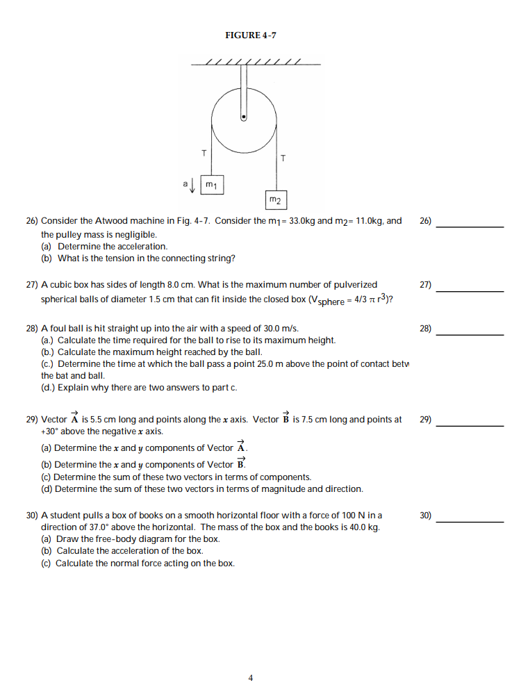 Solved Consider the Atwood machine in Fig. 4-7. ﻿Consider | Chegg.com