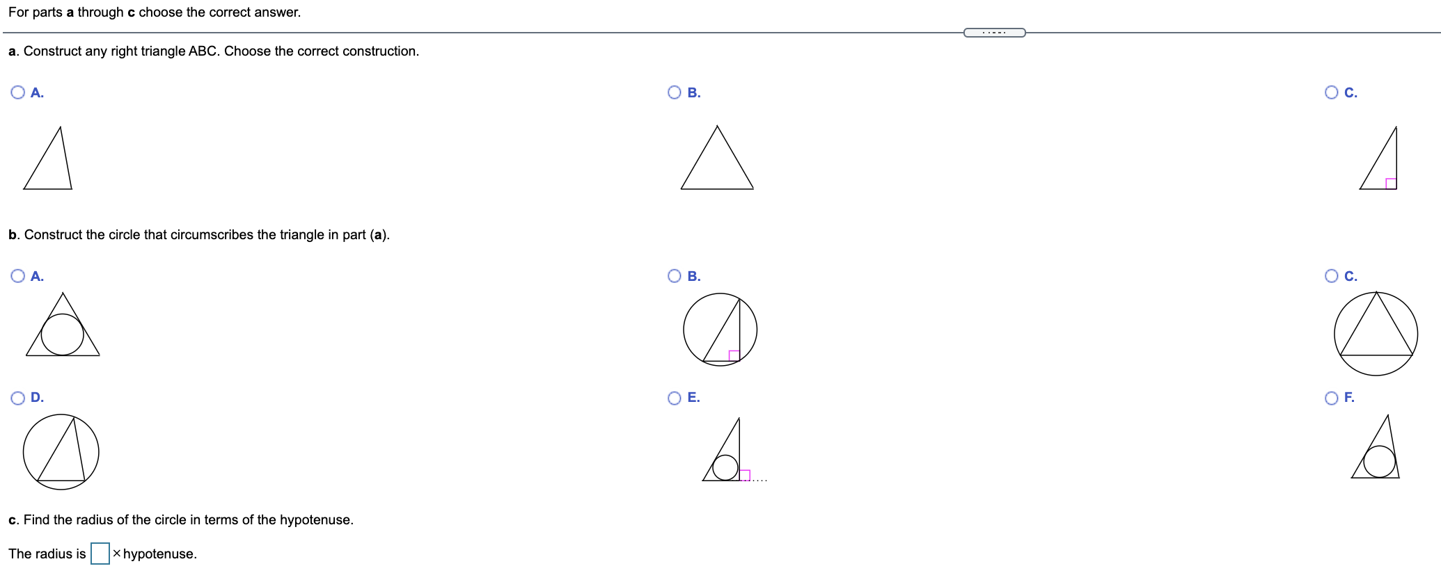 Solved For parts a through c choose the correct answer. a. | Chegg.com