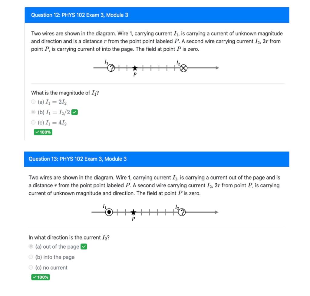 Solved Two wires are shown in the diagram. Wire 1 , carrying | Chegg.com
