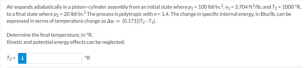 Solved Air expands adiabatically in a piston-cylinder | Chegg.com