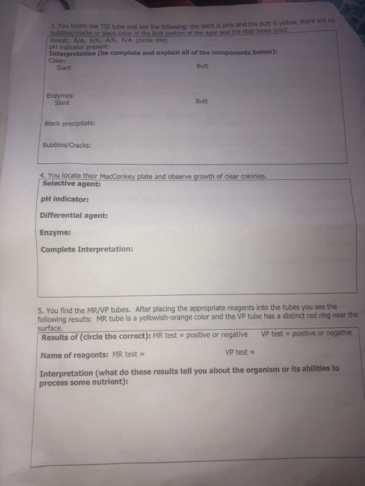 Solved are no 3. You locate the TSI tube and see the | Chegg.com