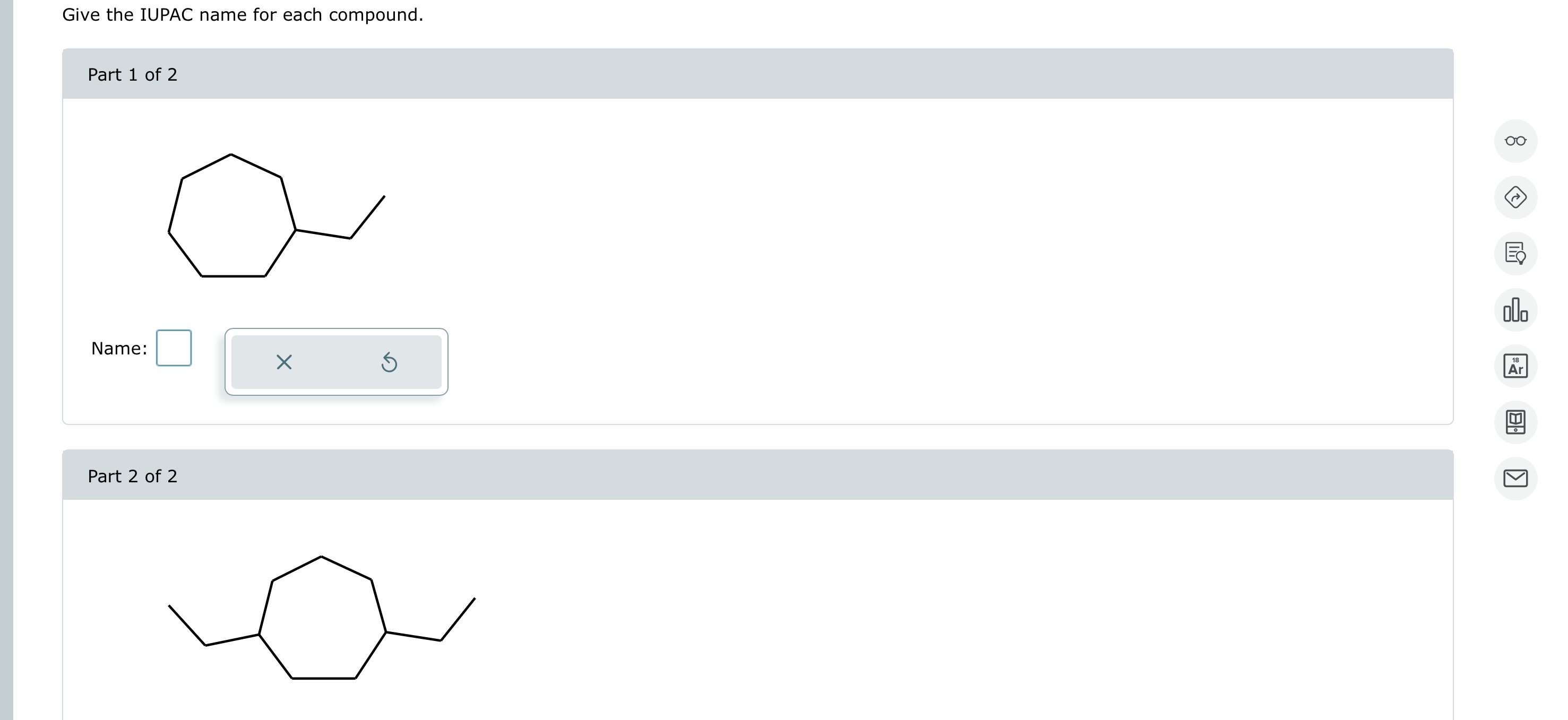 Solved Give the IUPAC name for each compound. Give the IUPAC | Chegg.com
