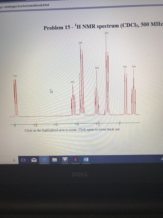 Solved Problem 15 MW- 214 IR H NMR 500 MHz, CDCl3 13C NMR | Chegg.com