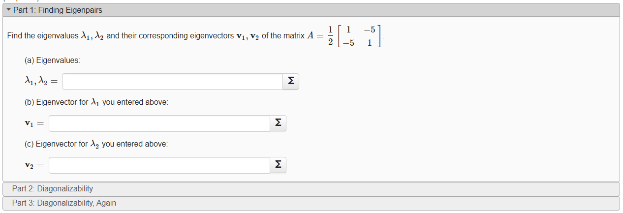 Solved Part 1: Finding Eigenpairs 1[1 Find the eigenvalues | Chegg.com