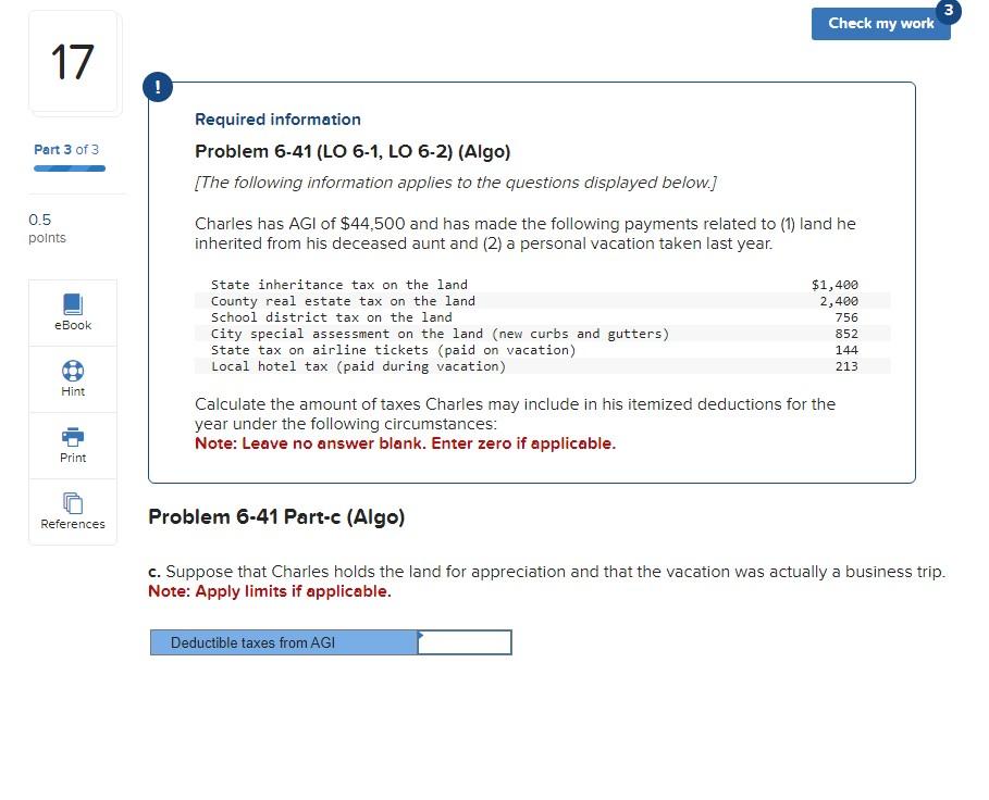 Solved Problem 6-41 Part-a (Algo) a. Suppose that Charles | Chegg.com