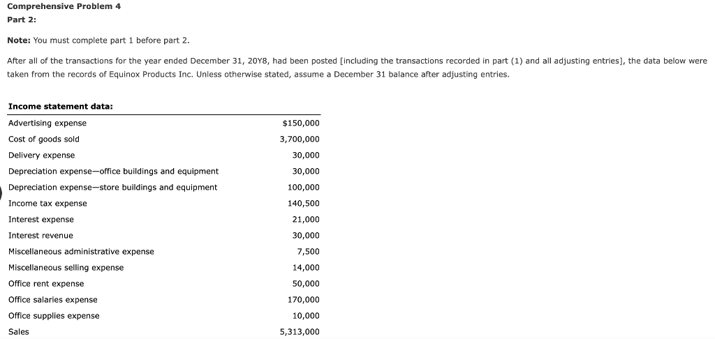Comprehensive Problem 3 Part 1: Selected transactions | Chegg.com