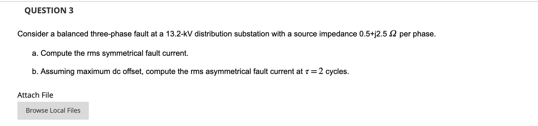 Solved Consider a balanced three-phase fault at a 13.2−kV | Chegg.com
