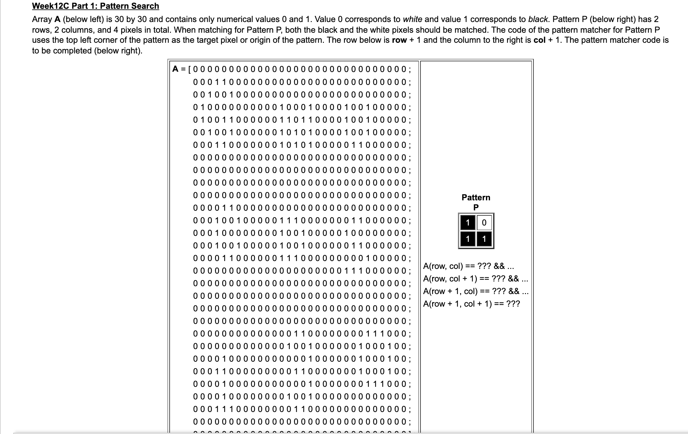 Solved Pattern Recognition Algorithm Template Counter 0 
