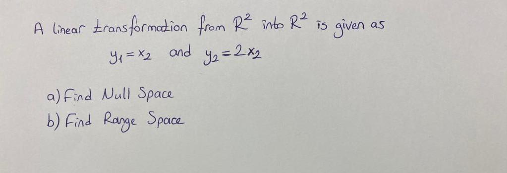 Solved A linear transformation from R2 into R2 is given as | Chegg.com