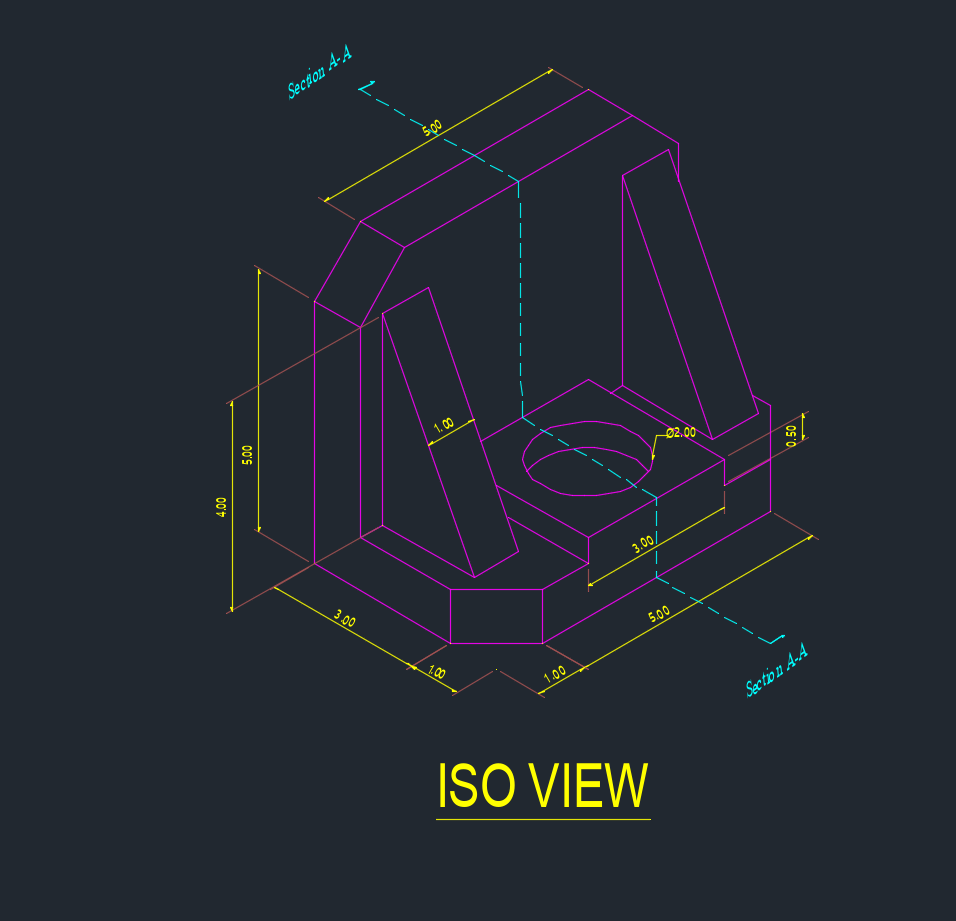 Solved Please consider the section A-A line as cutting plain | Chegg.com