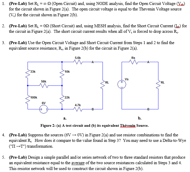 Solved (Pre-Lab) ﻿Set RL=∞Ω (Open Circuit) ﻿and, using NODE | Chegg.com