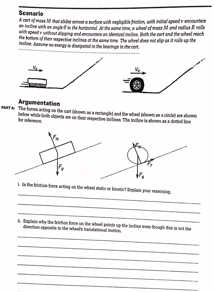 Solved Scenario A cart of mass M that slides across a | Chegg.com