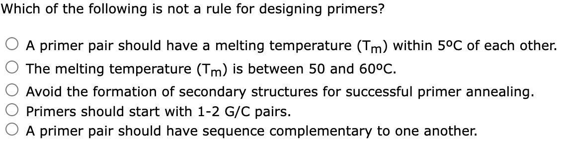 Solved Which of the following is not a rule for designing | Chegg.com
