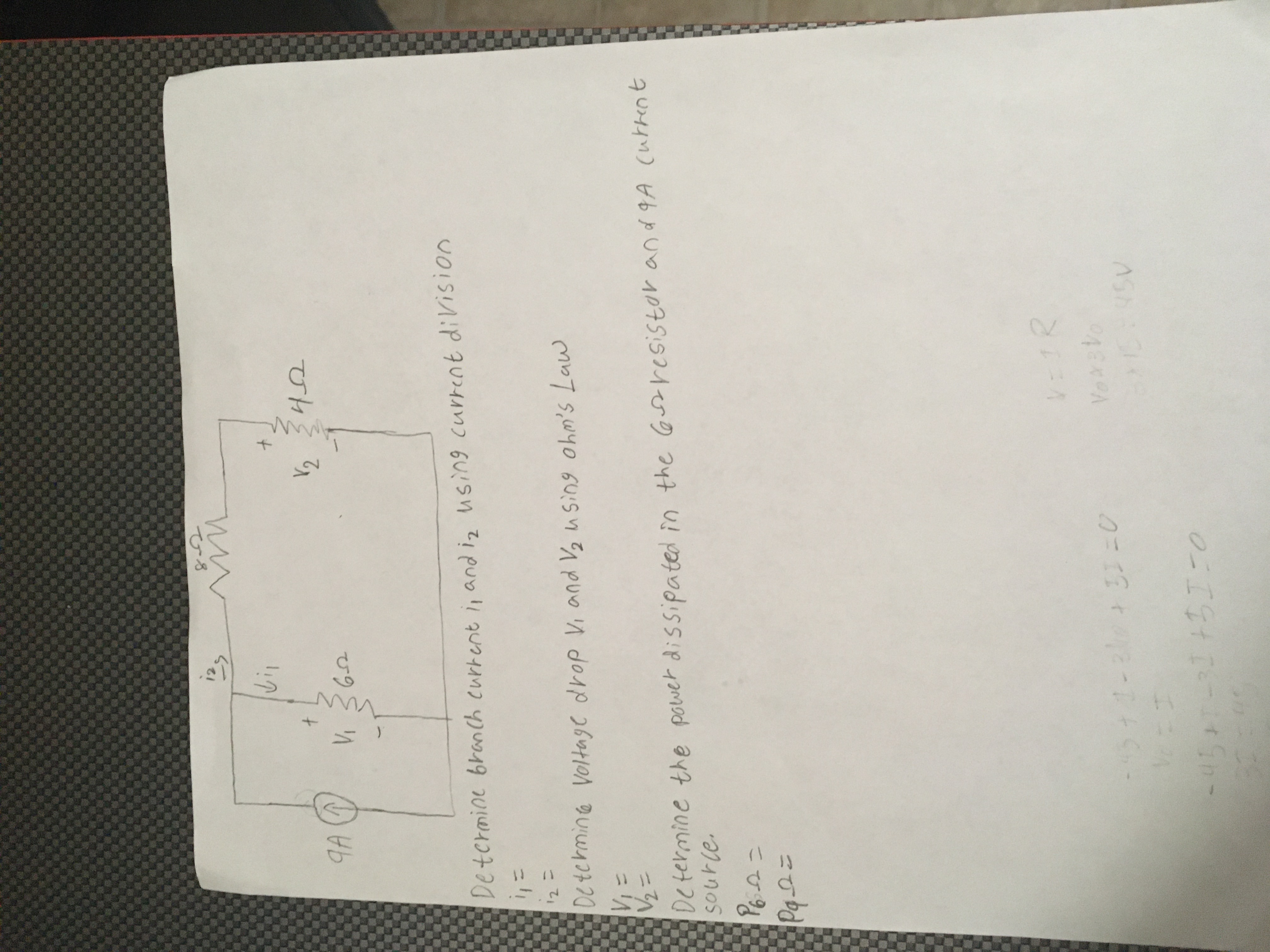 [Solved]: Determine branch current i1 and i2 using currum w