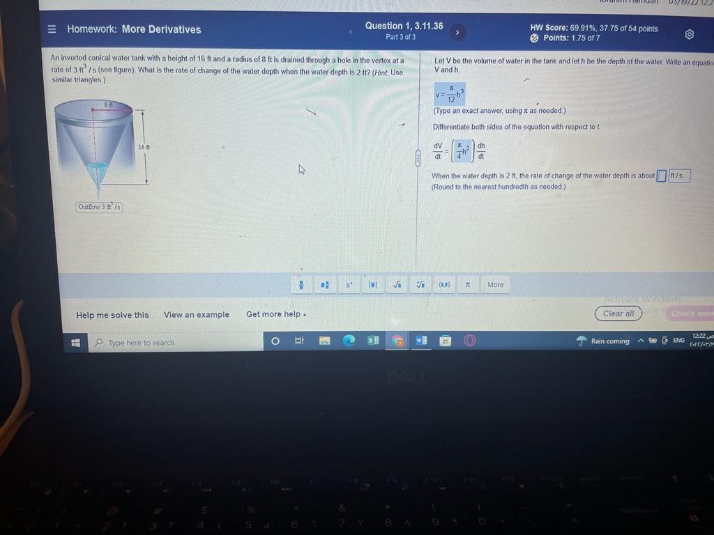 Solved 05/19/2212 = Homework: More Derivatives Question 1, | Chegg.com