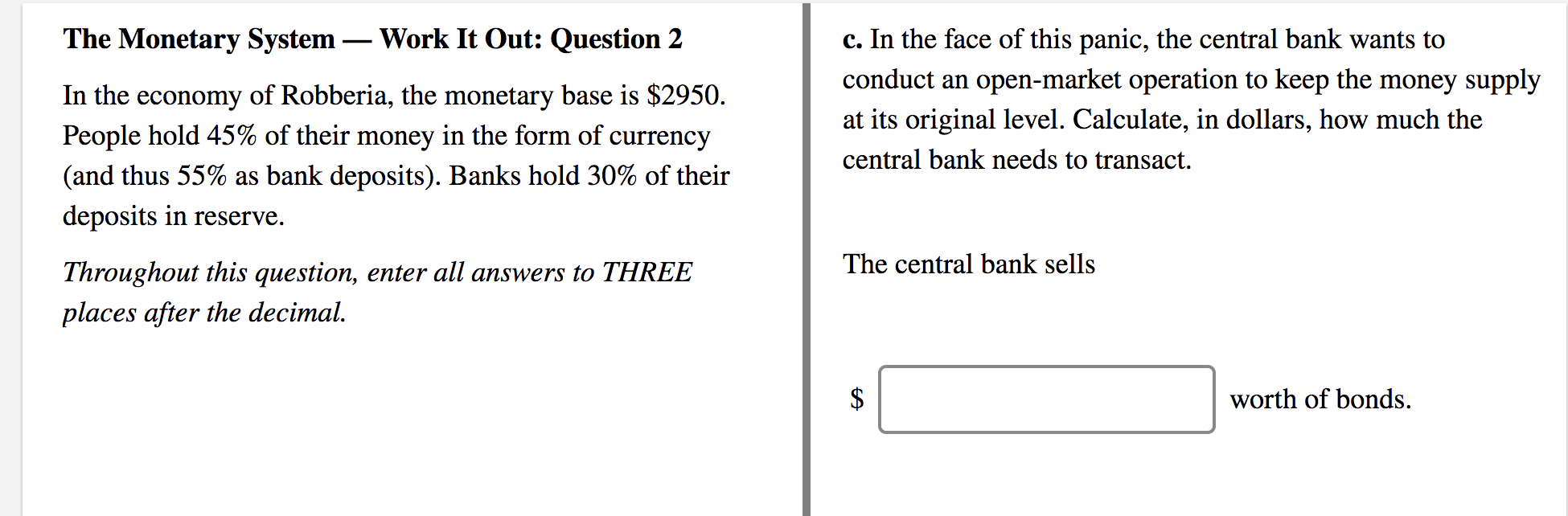 Solved Start by calculating the new monetary base that keeps | Chegg.com