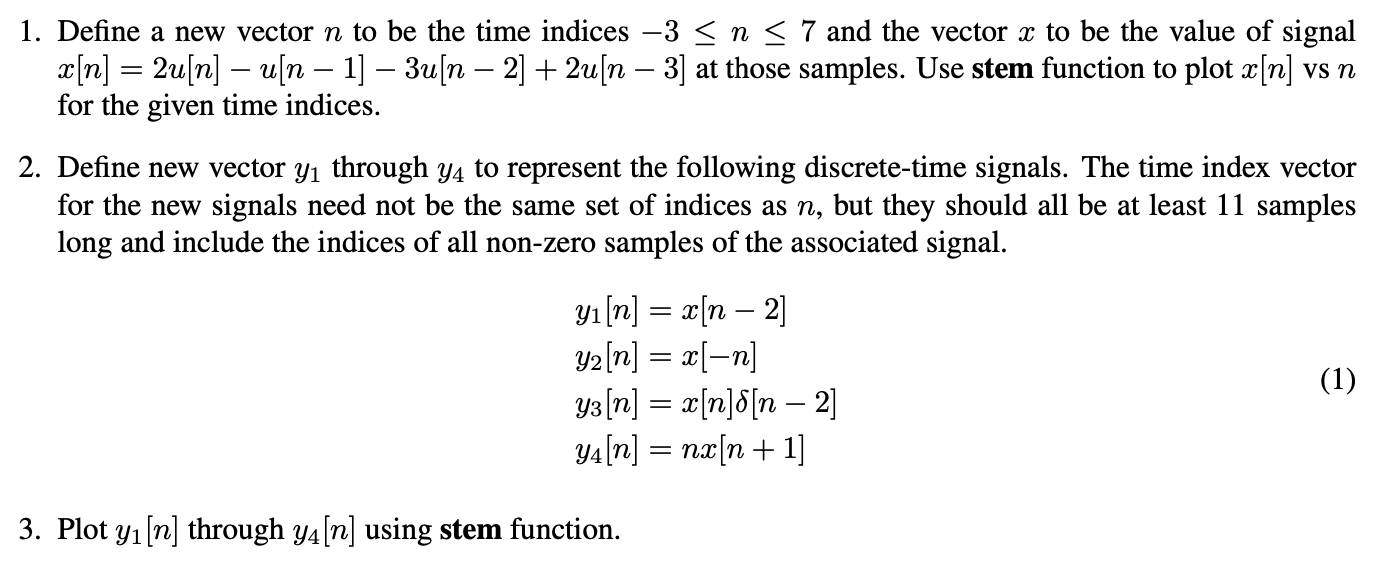 Solved 1. Define a new vector \\( n \\) to be the time | Chegg.com