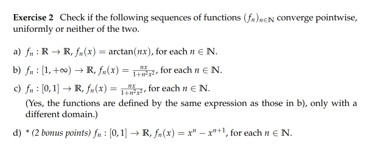 Solved Exercise 2 Check if the following sequences of | Chegg.com