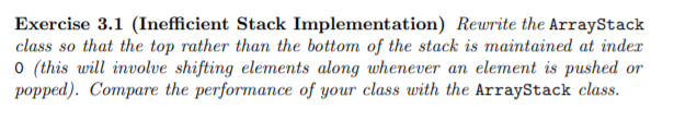 Solved Exercise 3.1 (Inefficient Stack Implementation) | Chegg.com