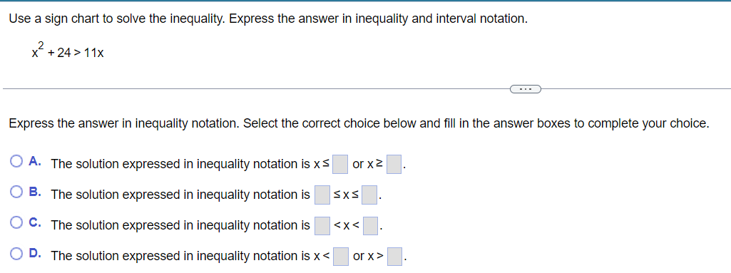 Solved Use a sign chart to solve the inequality. Express the | Chegg.com